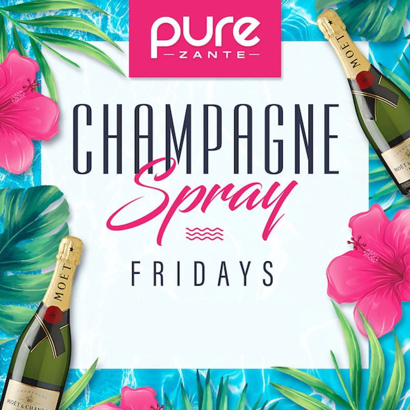 Champagne Spray 2025 | Zante Parties & Events | Pool Party